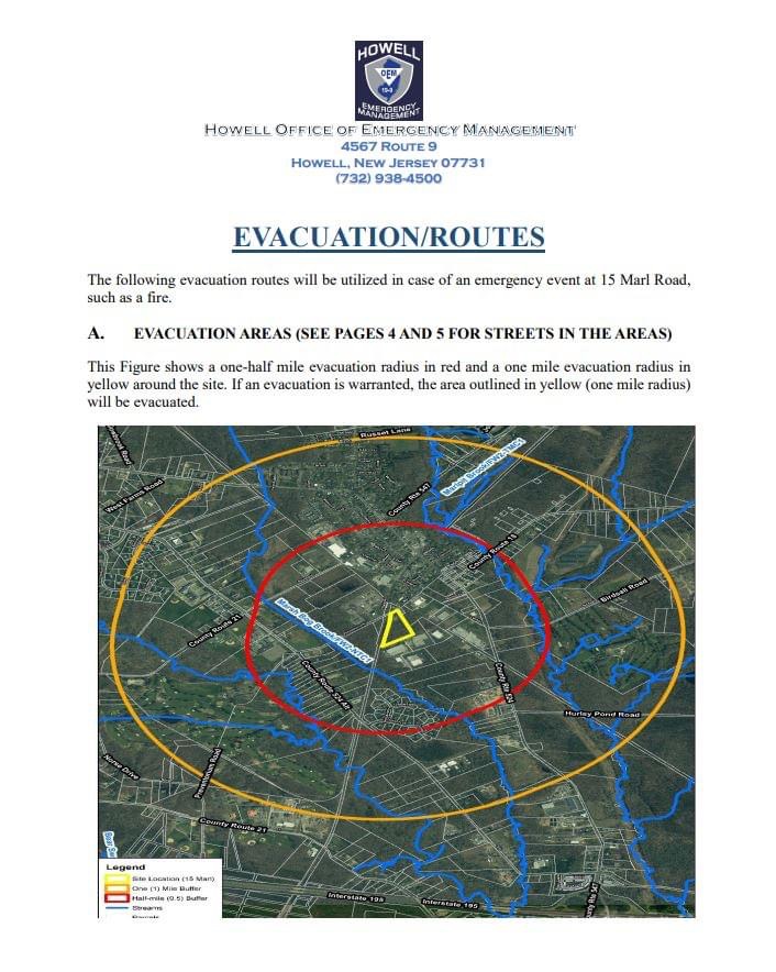 Emergency Evacuation Route in the Event of an Emergency at 15 Marl Road in Howell – Jersey Coast ...