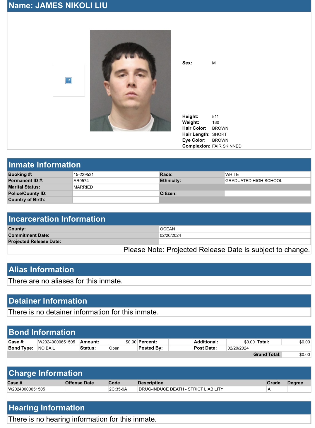 James Liu Charged in Connection of Fentanyl Related Death to Ocean ...